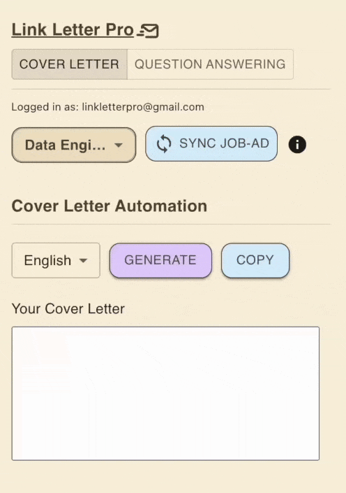 Link Letter Pro - AI-Powered Job Application Tool